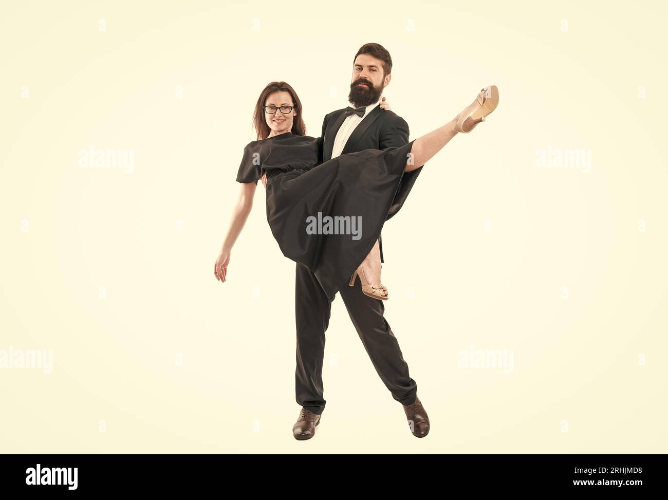 Man carry attractive lady dancer. Dancing music. Couple elegant dancing ...