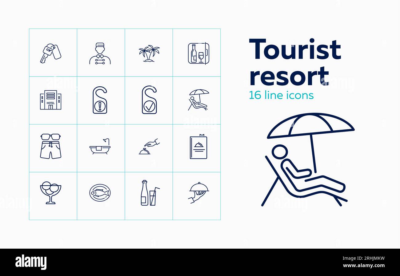 Tourist resort icons Stock Vector Image & Art - Alamy