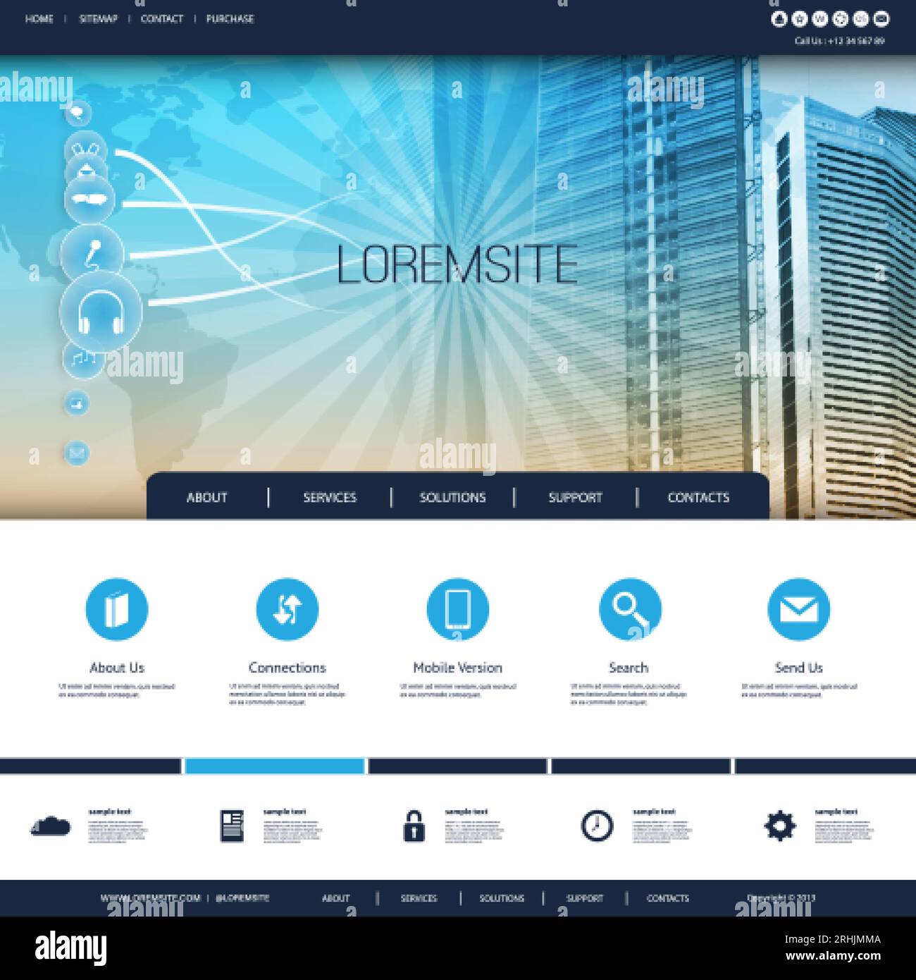 Website Design for Your Business with Skyscrapers Background Stock ...