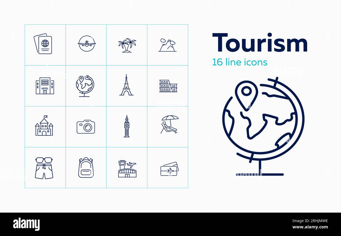 Tourism icons. Set of line icons Stock Vector Image & Art - Alamy