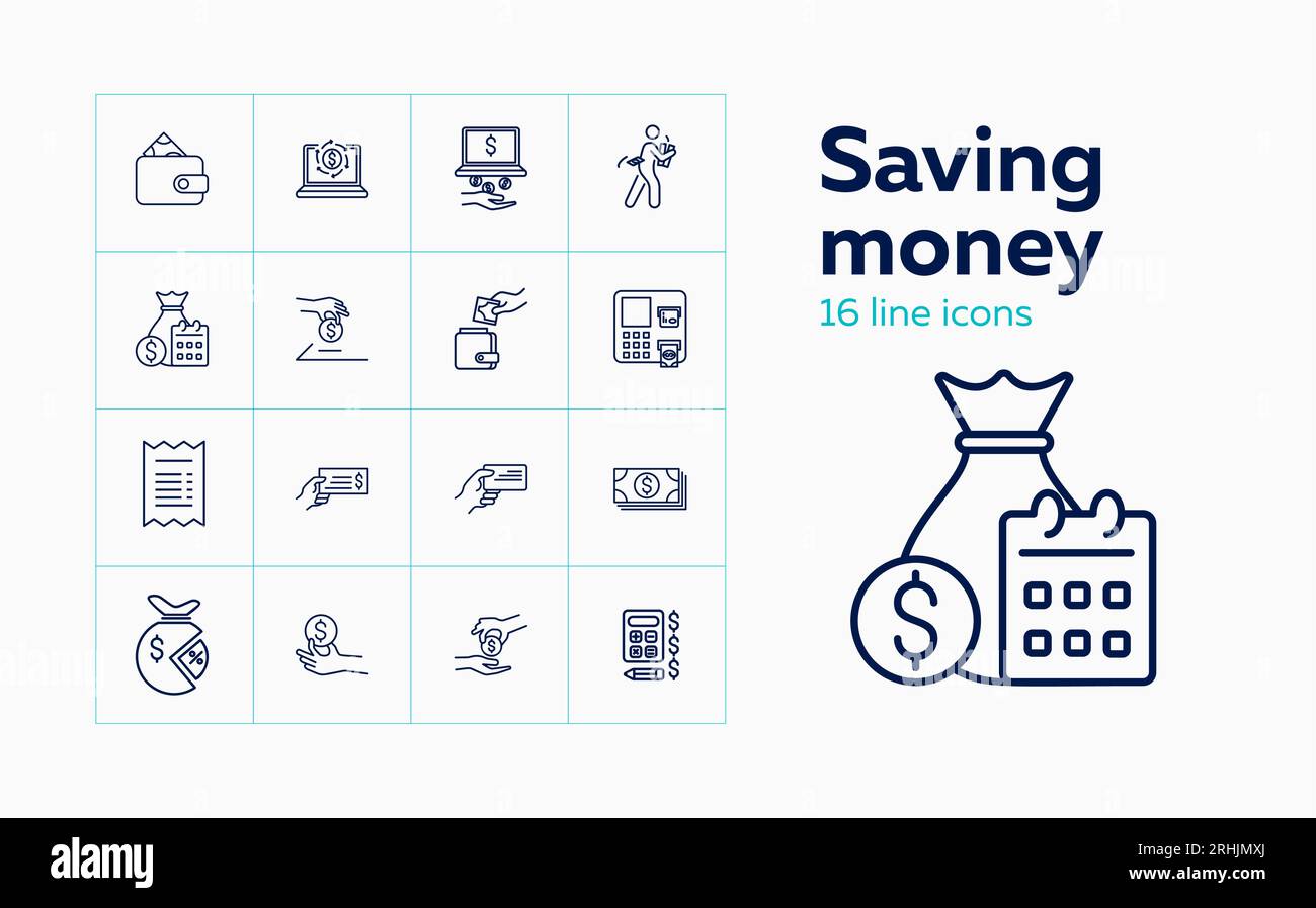 Saving money icons Stock Vector Image & Art - Alamy