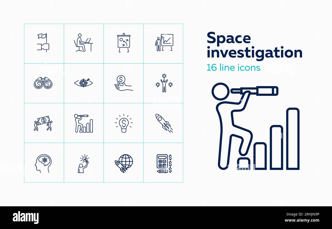 Space investigation icons Stock Vector Image & Art - Alamy
