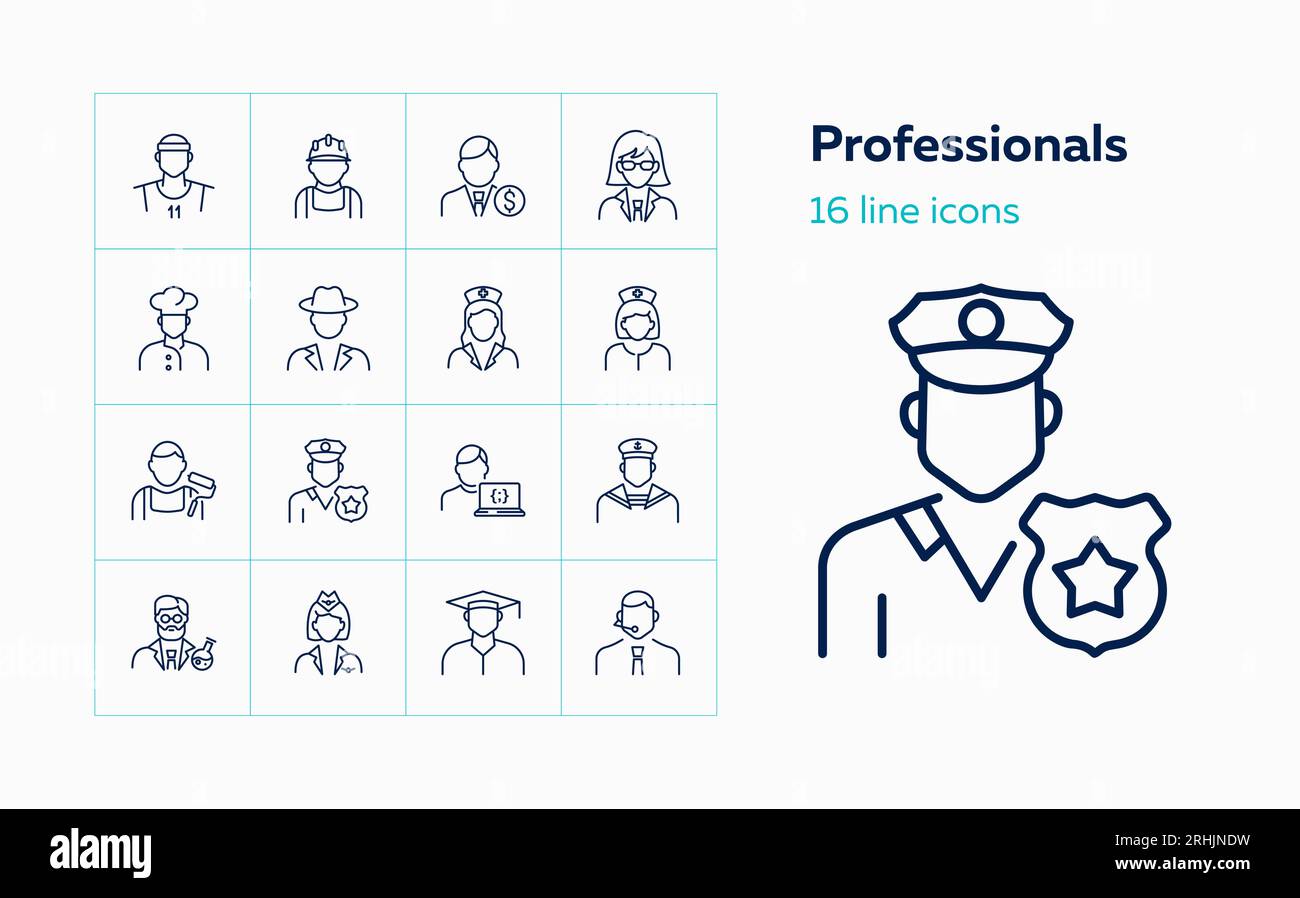 Professionals line icon set Stock Vector Image & Art - Alamy