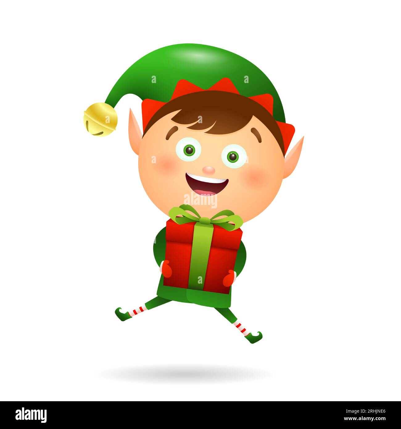 Helper holding gift box Stock Vector Images - Alamy
