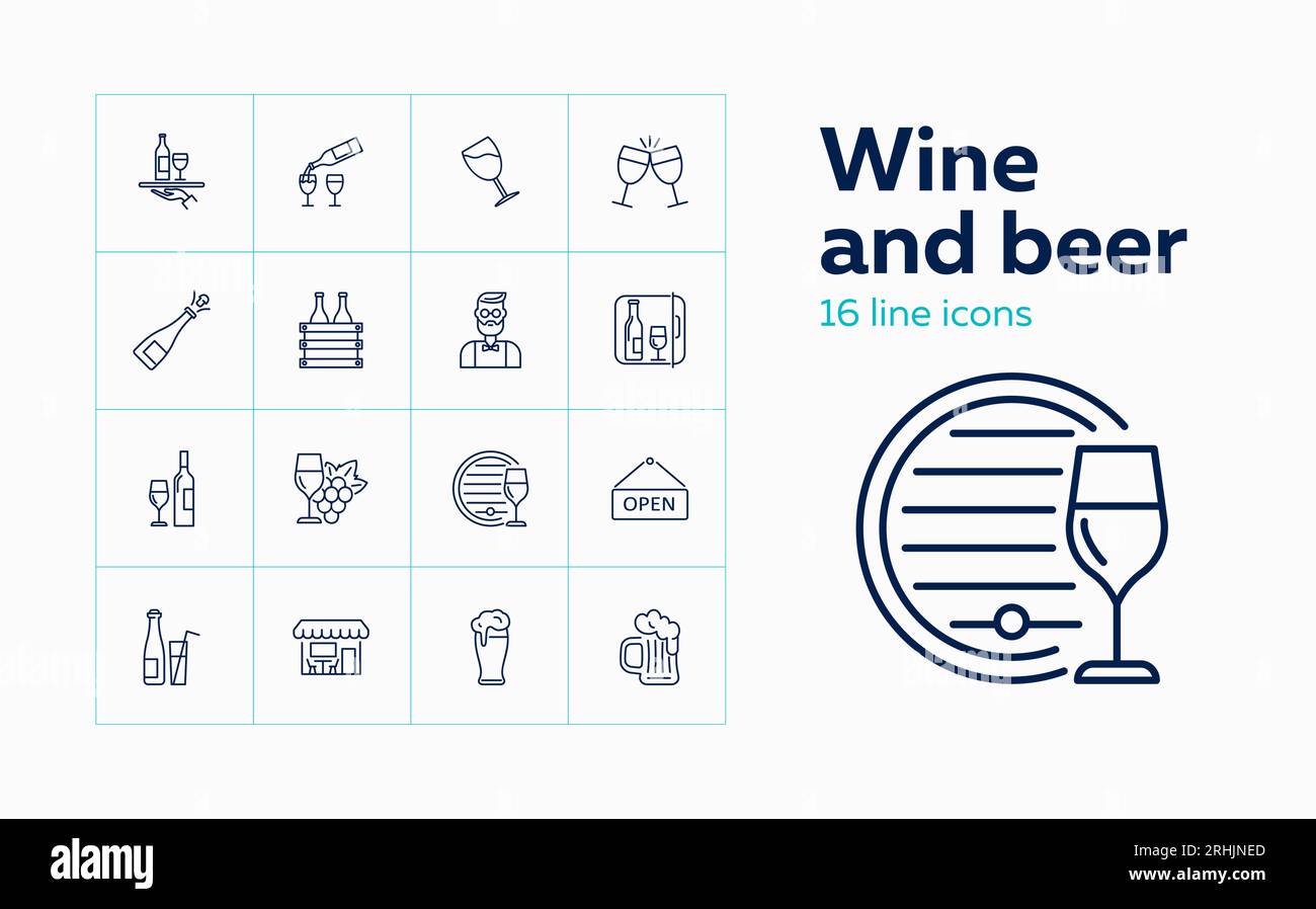 Bottle wine set open Stock Vector Images - Alamy