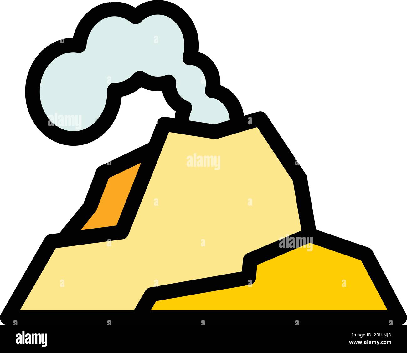 Volcanic eruption icon outline vector. Volcano fire. Magma ash color ...