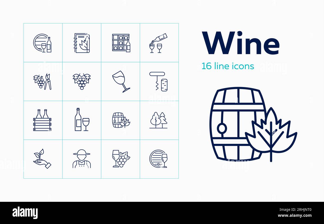 Wine line icon set Stock Vector Image & Art - Alamy