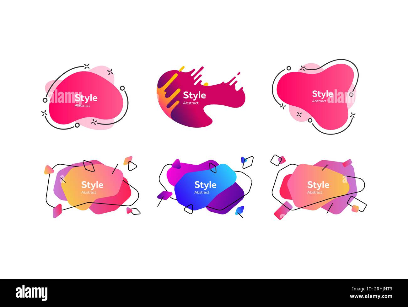 Set of flowing liquid elements in bright colors Stock Vector Image ...