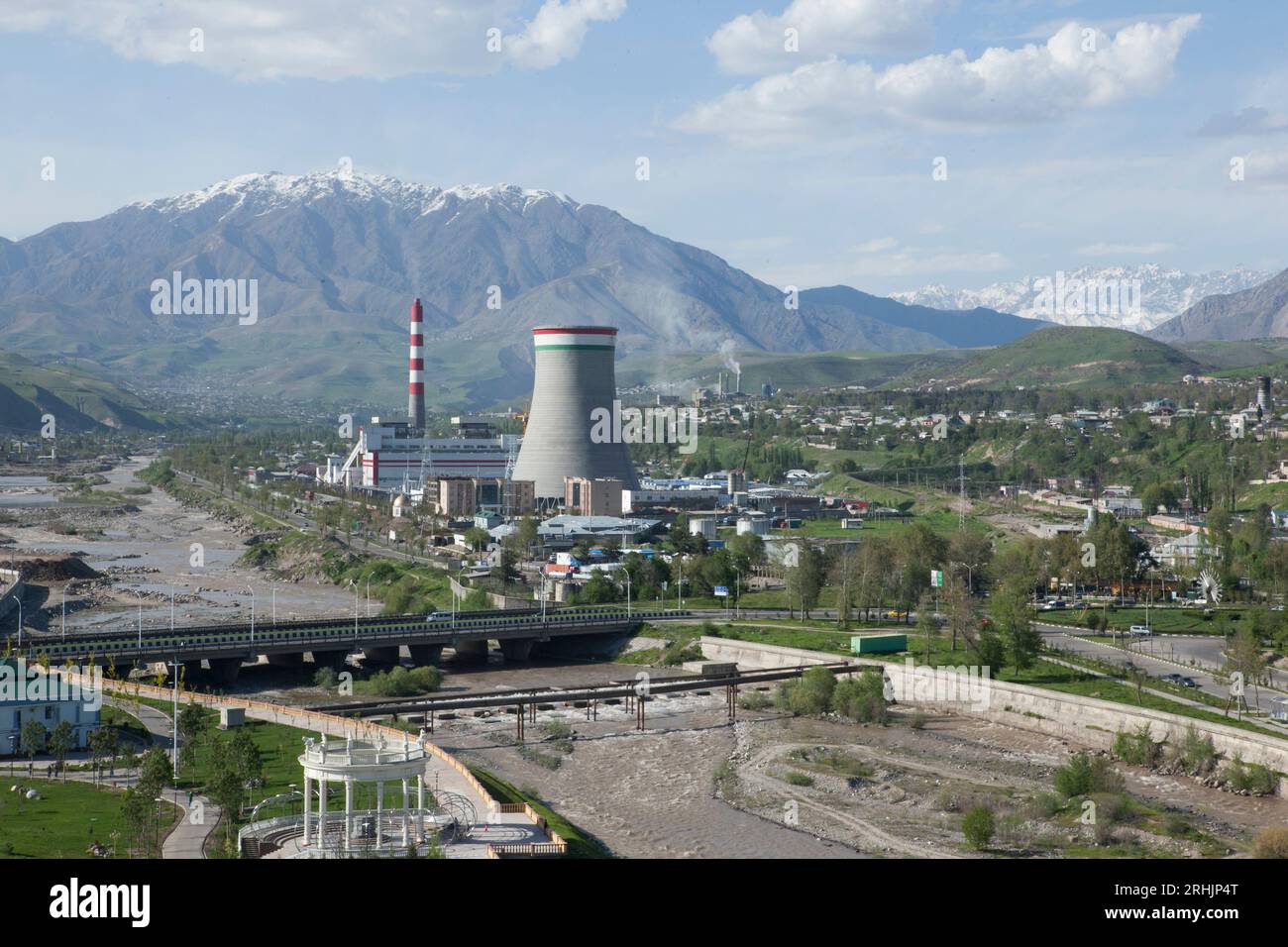 A view of Dushanbe, Tajikistan, and a coal-fired power plant Stock ...