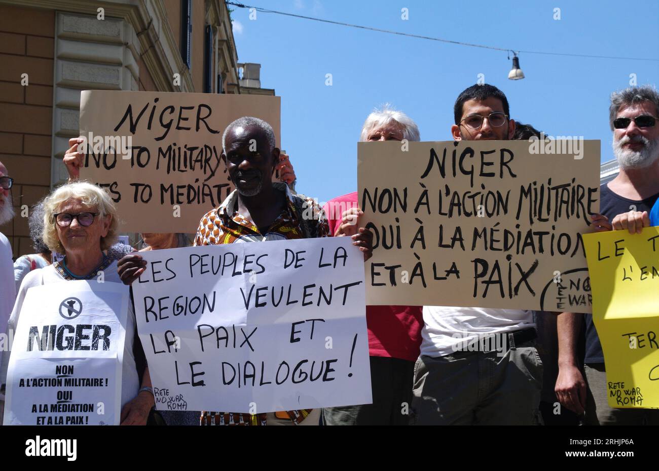 Rome, Italy. 17th Aug, 2023. Activists protest at Nigerian Embassy ...