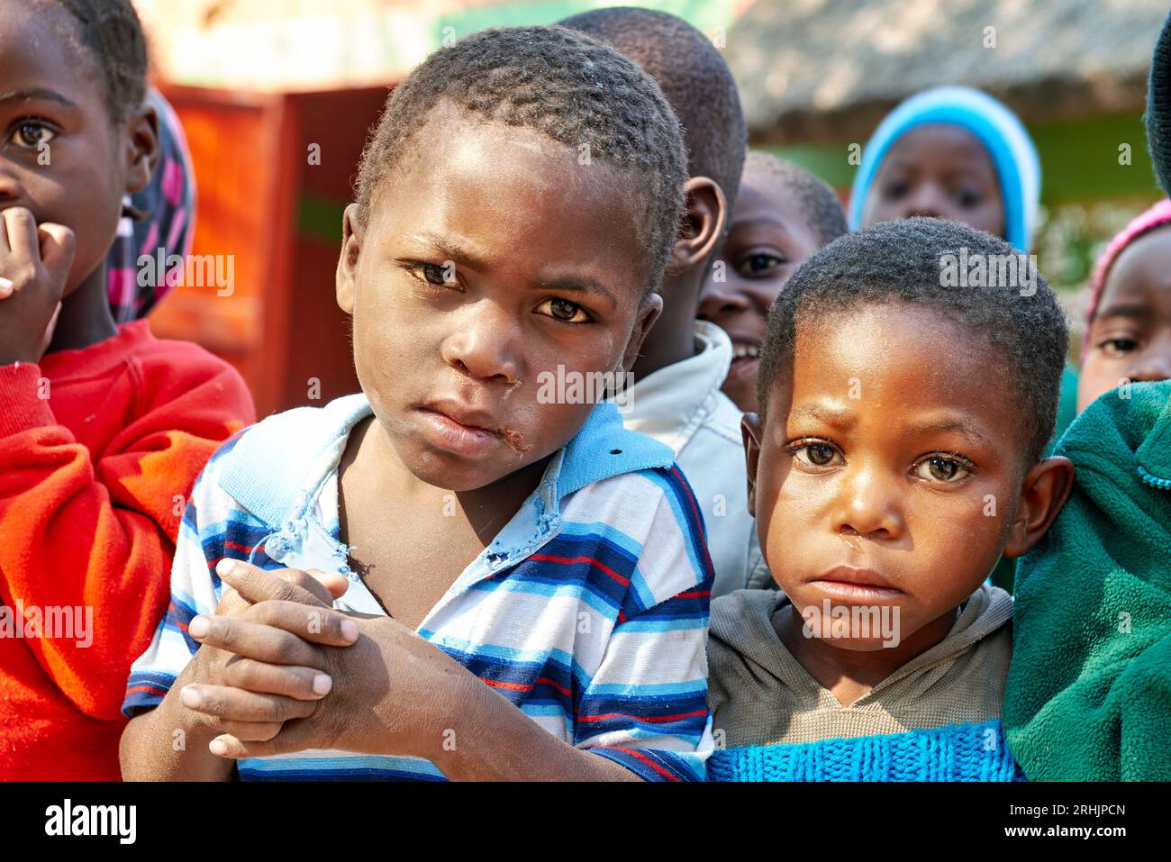 Namibia. Portrait of two children in Kavango Region Stock Photo - Alamy