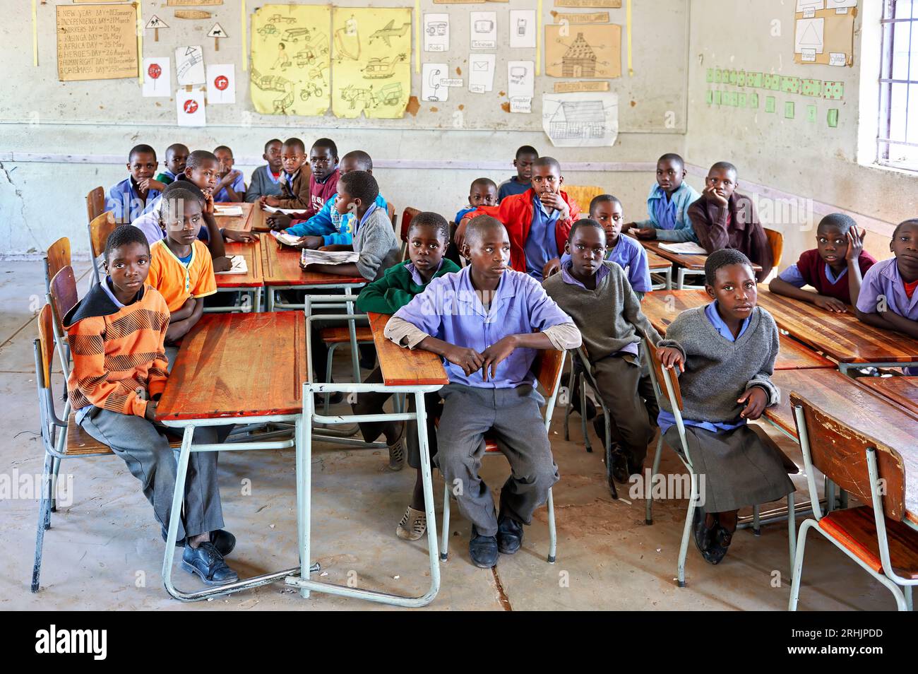 Namibia. A male classroom in Rundu, Kavango Region Stock Photo - Alamy