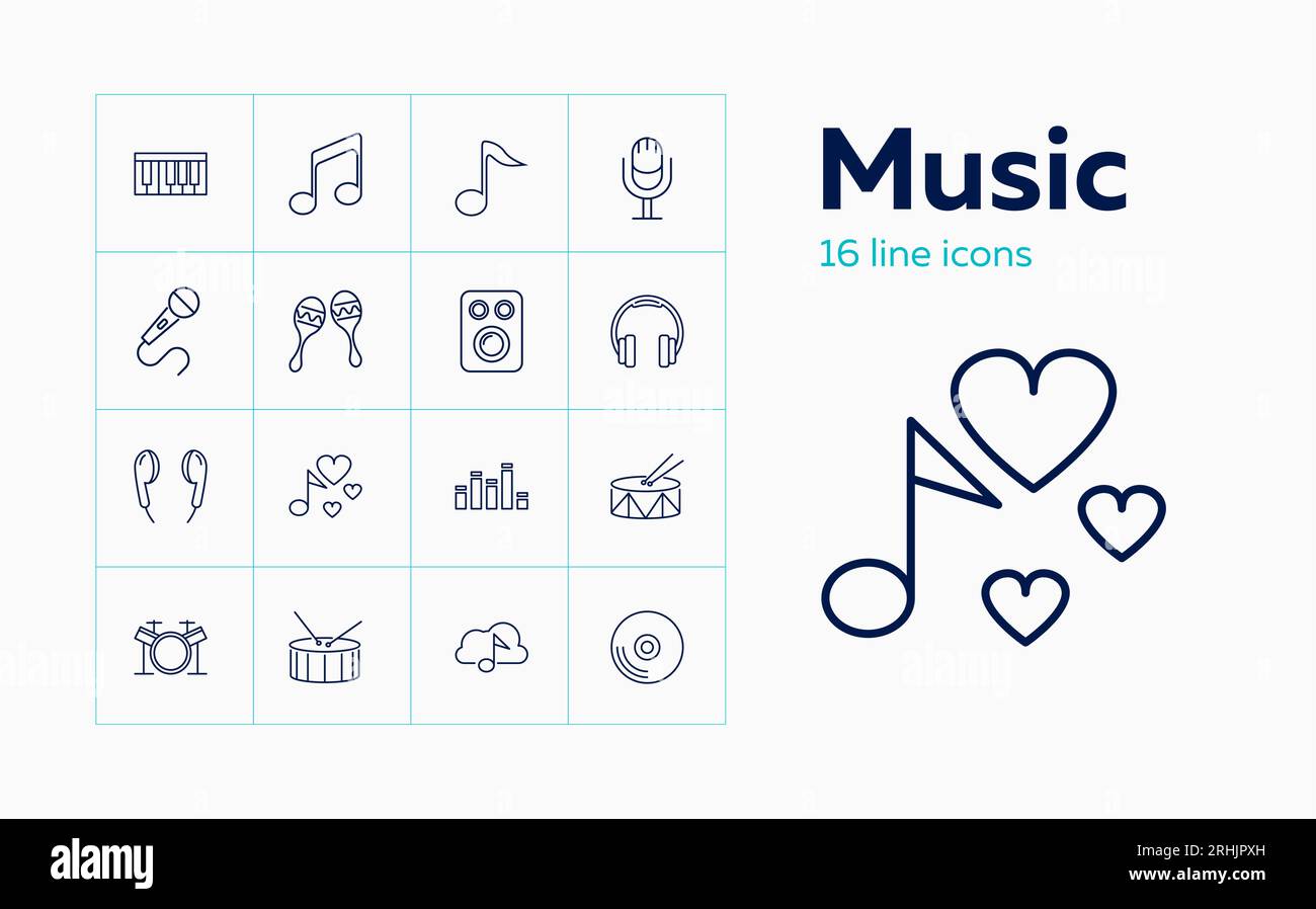 Music line icon set Stock Vector Image & Art - Alamy