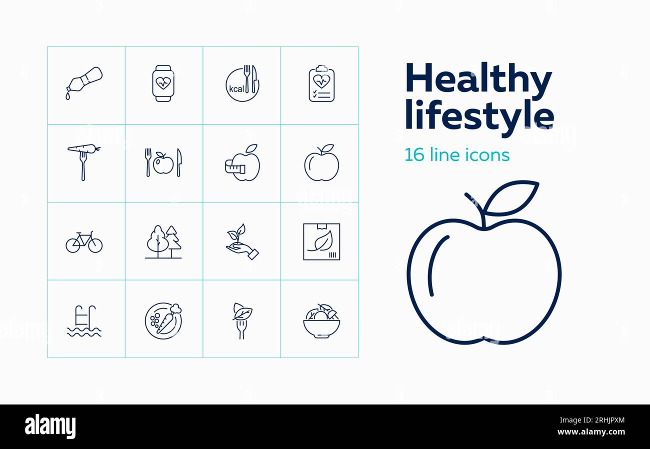 Healthy lifestyle icons Stock Vector Image & Art - Alamy