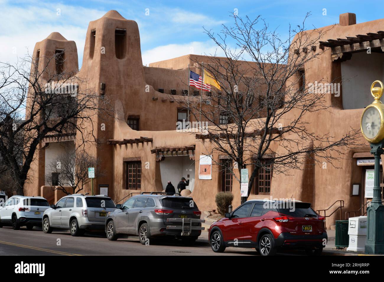 The historic New Mexico Museum of Art in Santa Fe, New Mexico Stock ...