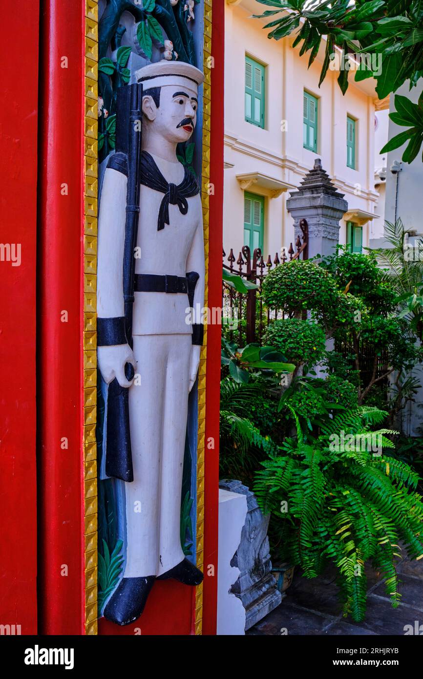 Thailand, Bangkok, Wat Ratchabophit temple, funerary complex housing ...