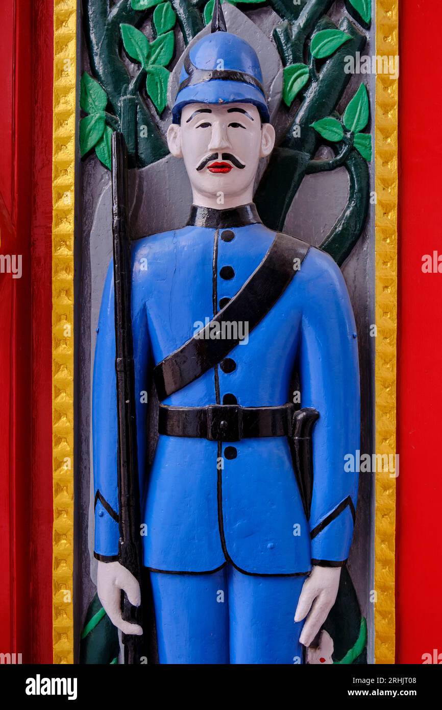 Thailand, Bangkok, Wat Ratchabophit temple, funerary complex housing ...