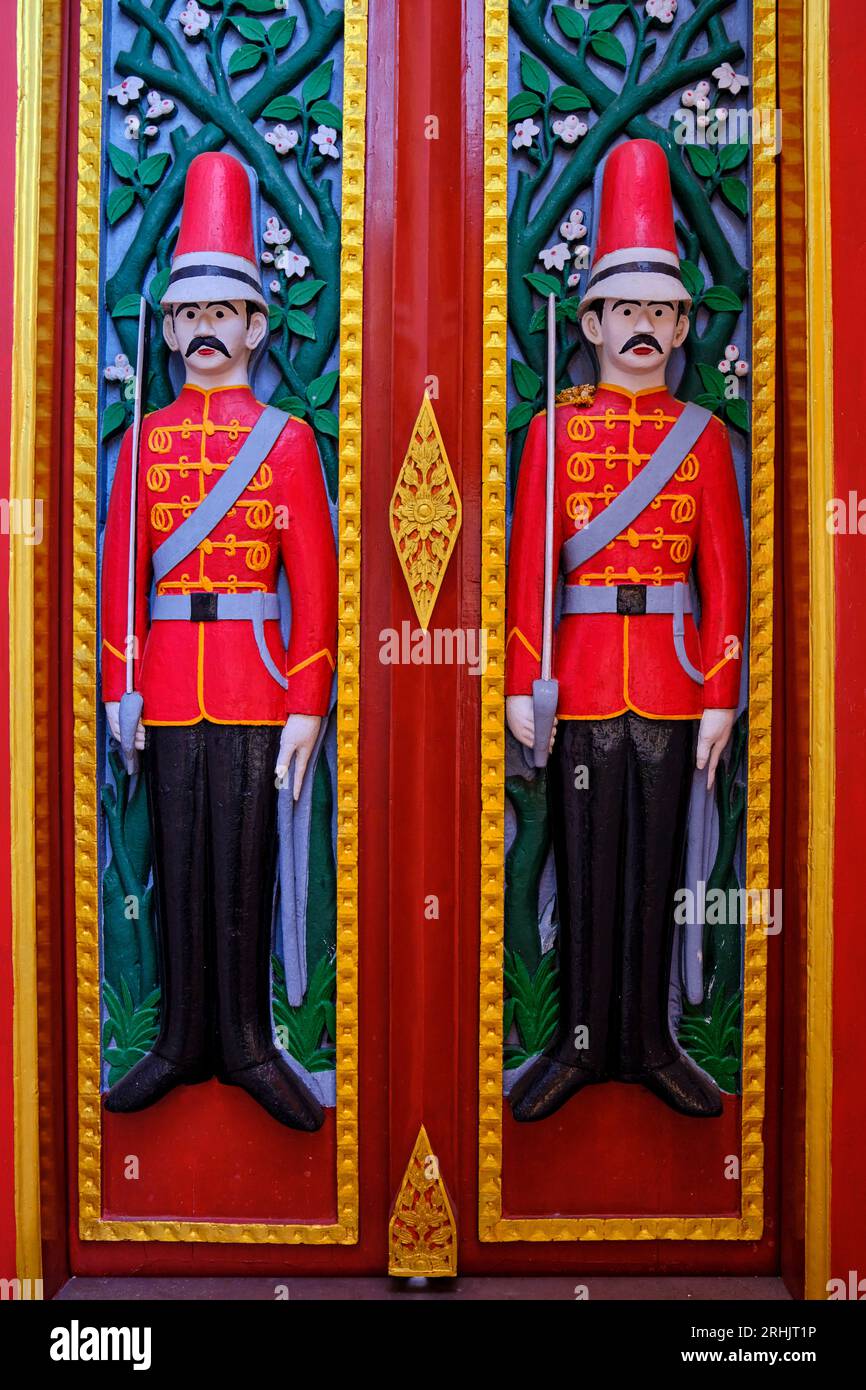 Thailand, Bangkok, Wat Ratchabophit temple, funerary complex housing ...