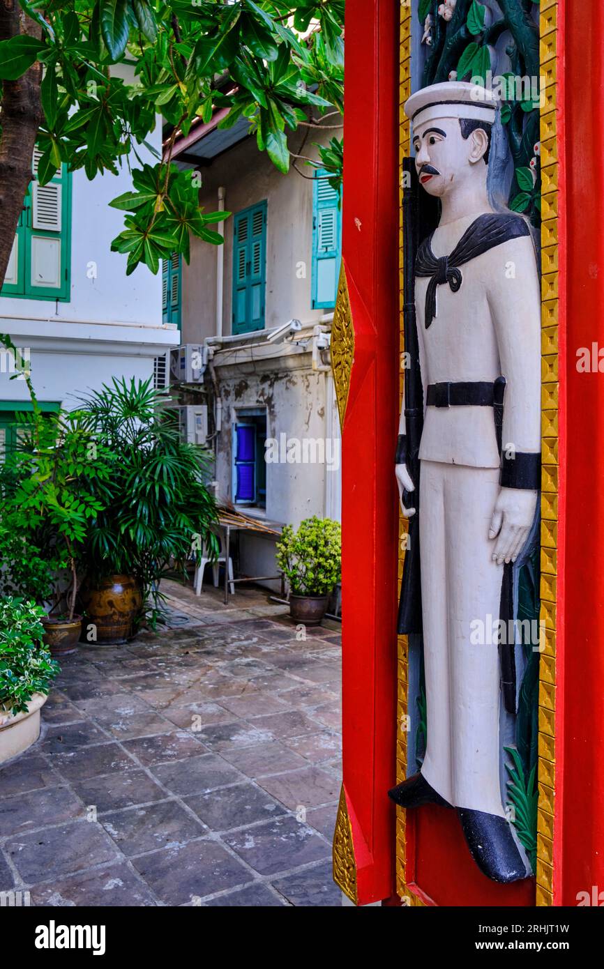 Thailand, Bangkok, Wat Ratchabophit temple, funerary complex housing ...