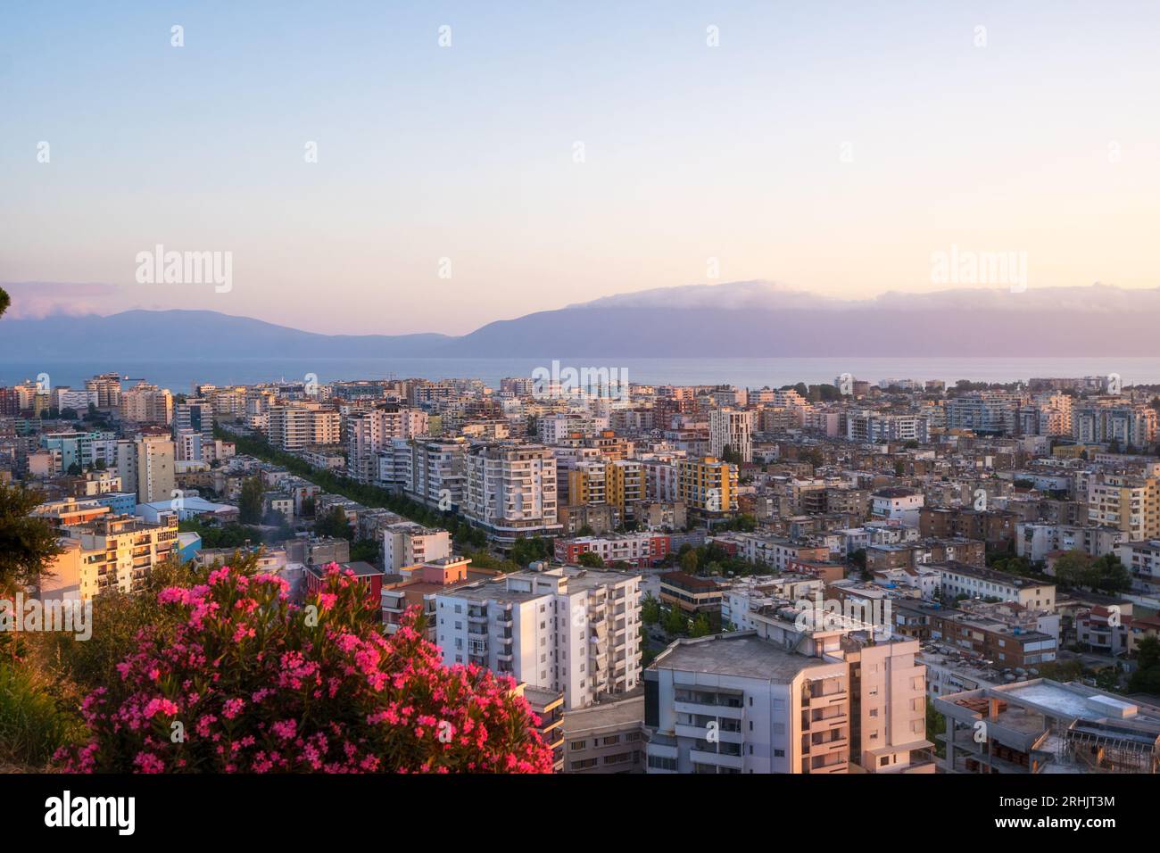 Albania- Vlora- cityscape as seen from hill Kuzum Baba Stock Photo - Alamy