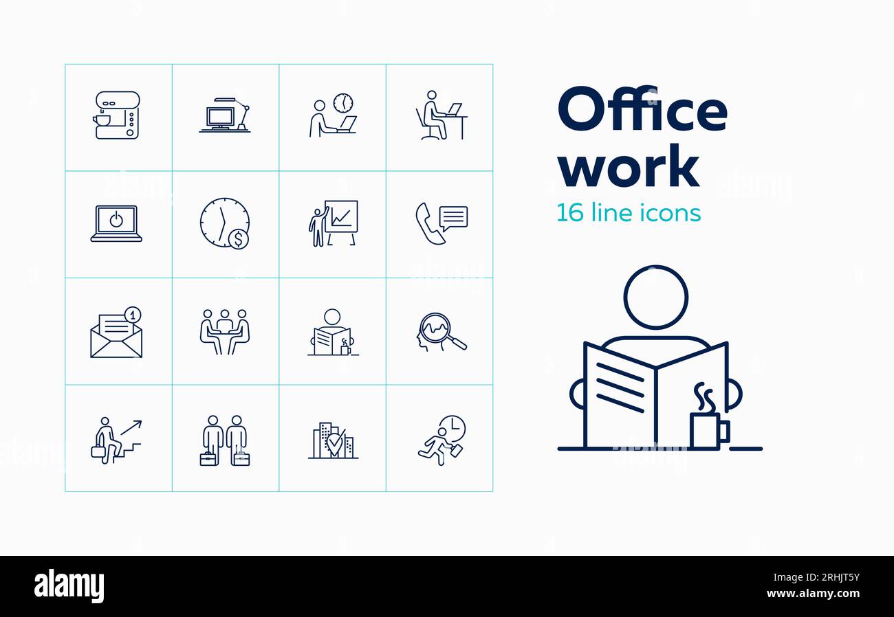 Office work icons Stock Vector Image & Art - Alamy