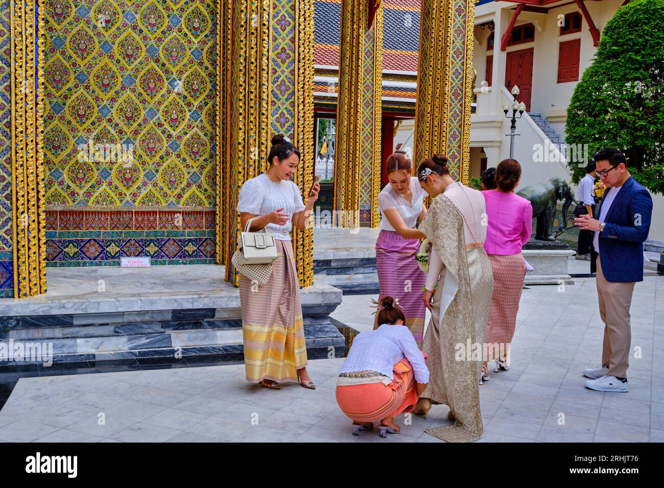 Thailand, Bangkok, Wat Ratchabophit temple, funerary complex housing ...