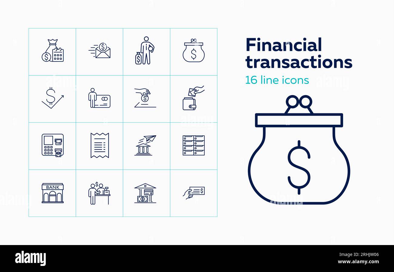 Financial transactions icons hi-res stock photography and images - Alamy