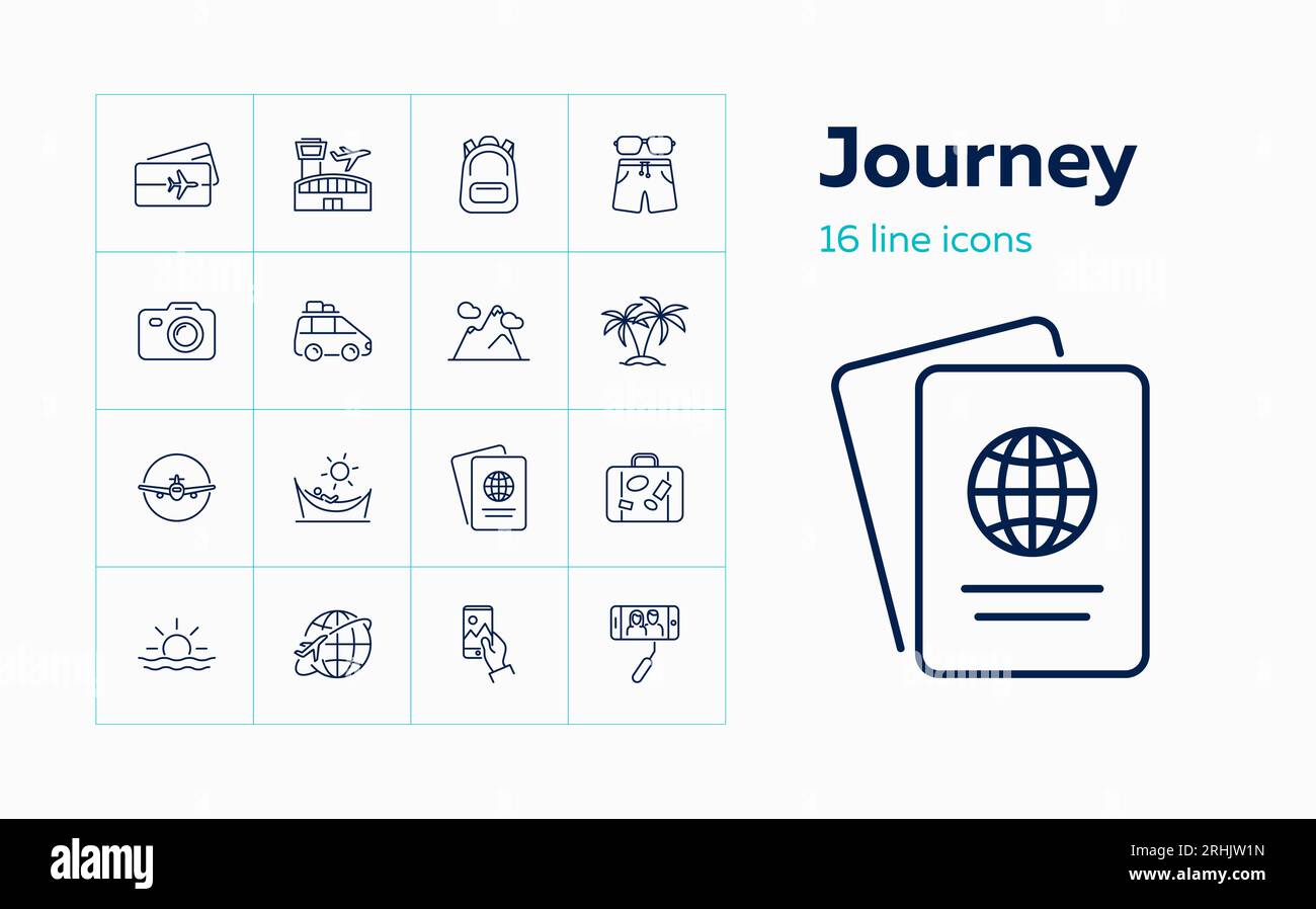 Journey line icon set Stock Vector Image & Art - Alamy