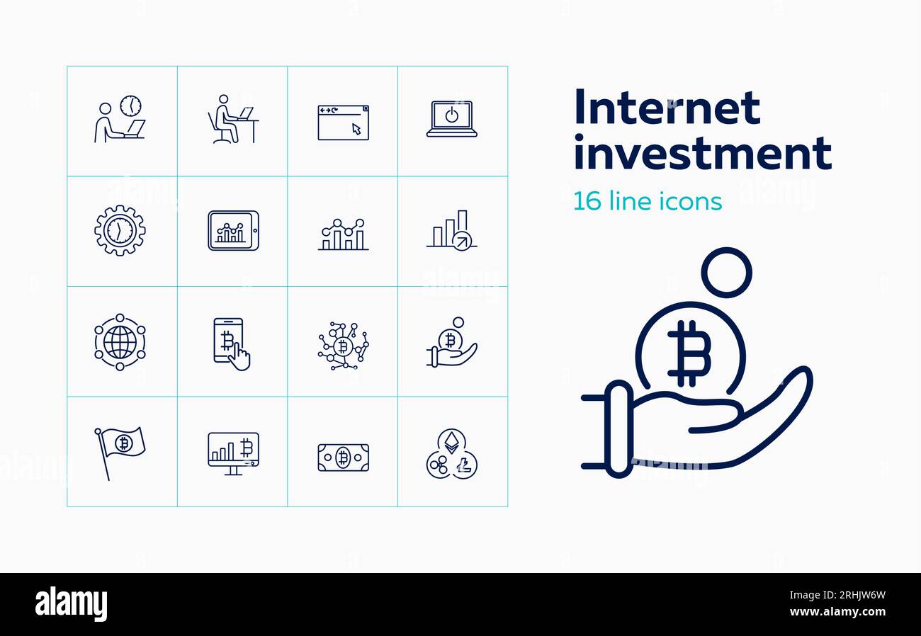Internet investment icon set Stock Vector Image & Art - Alamy