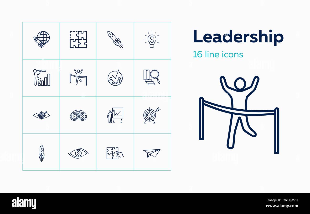 Leadership line icon set Stock Vector Image & Art - Alamy