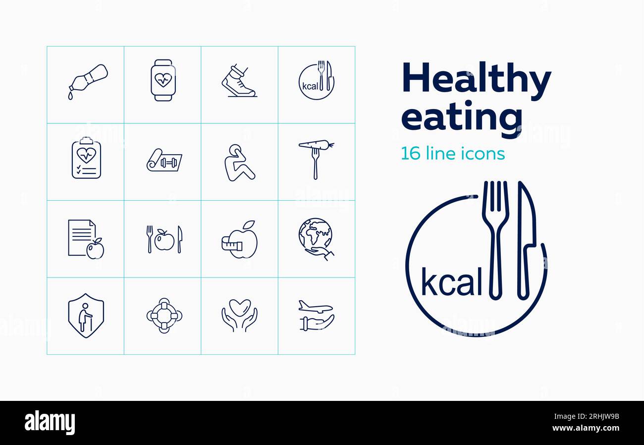 Healthy eating icon set Stock Vector Image & Art - Alamy