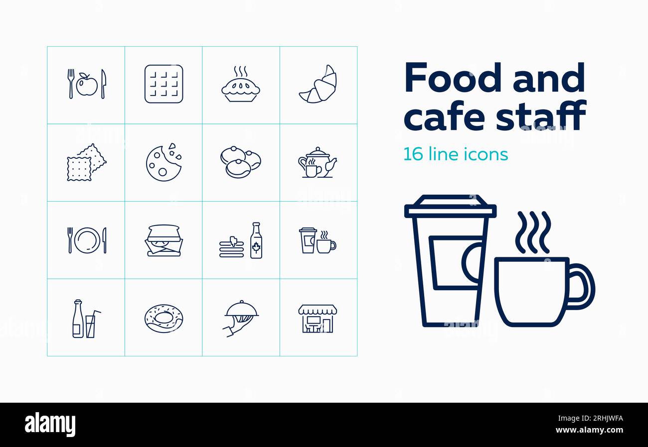 Food and cafe staff icons Stock Vector Image & Art - Alamy