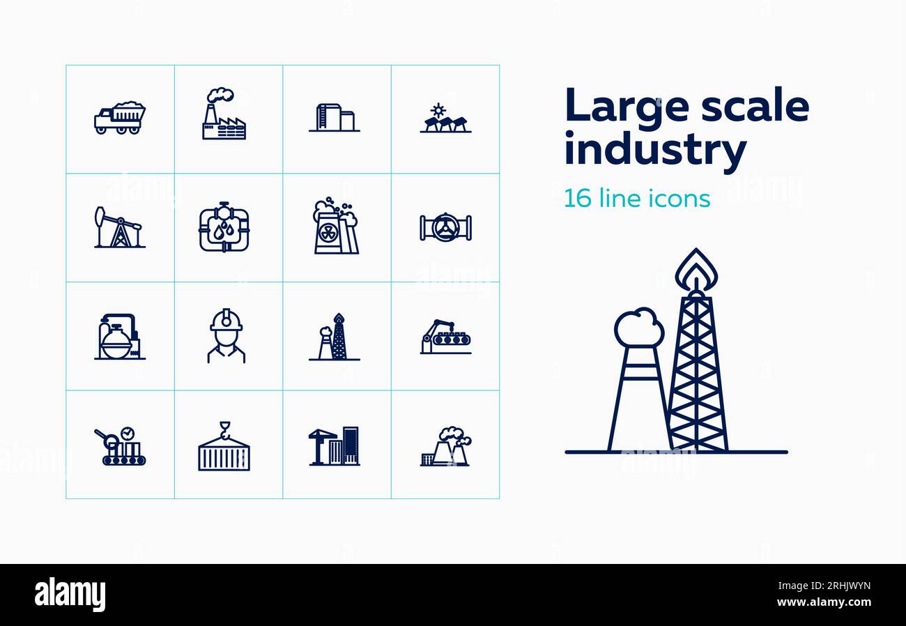 Large scale industry line icon set Stock Vector Image & Art - Alamy