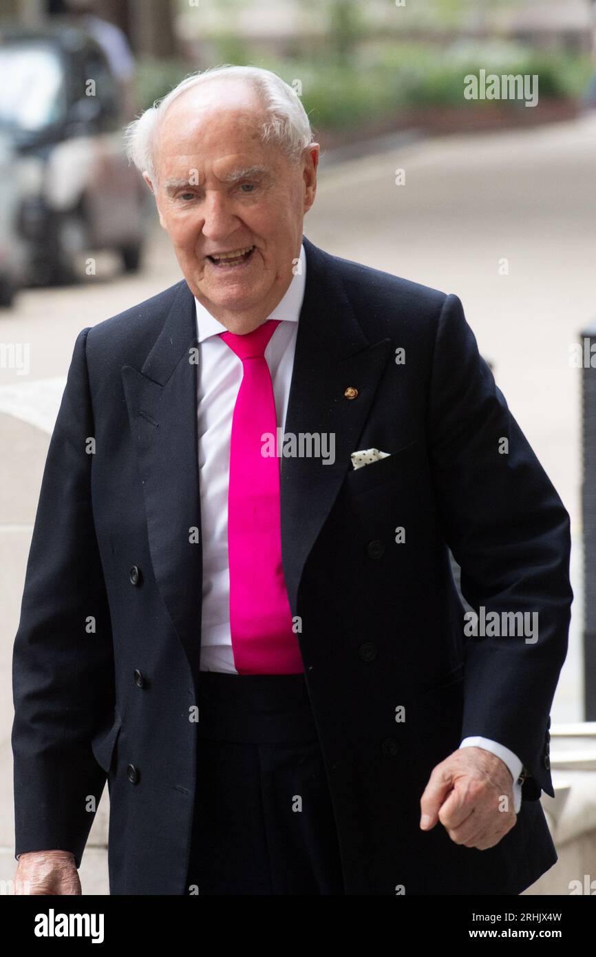 London, UK. 17 Aug 2023. Sir Frederick Barclay arrives at The Royal ...
