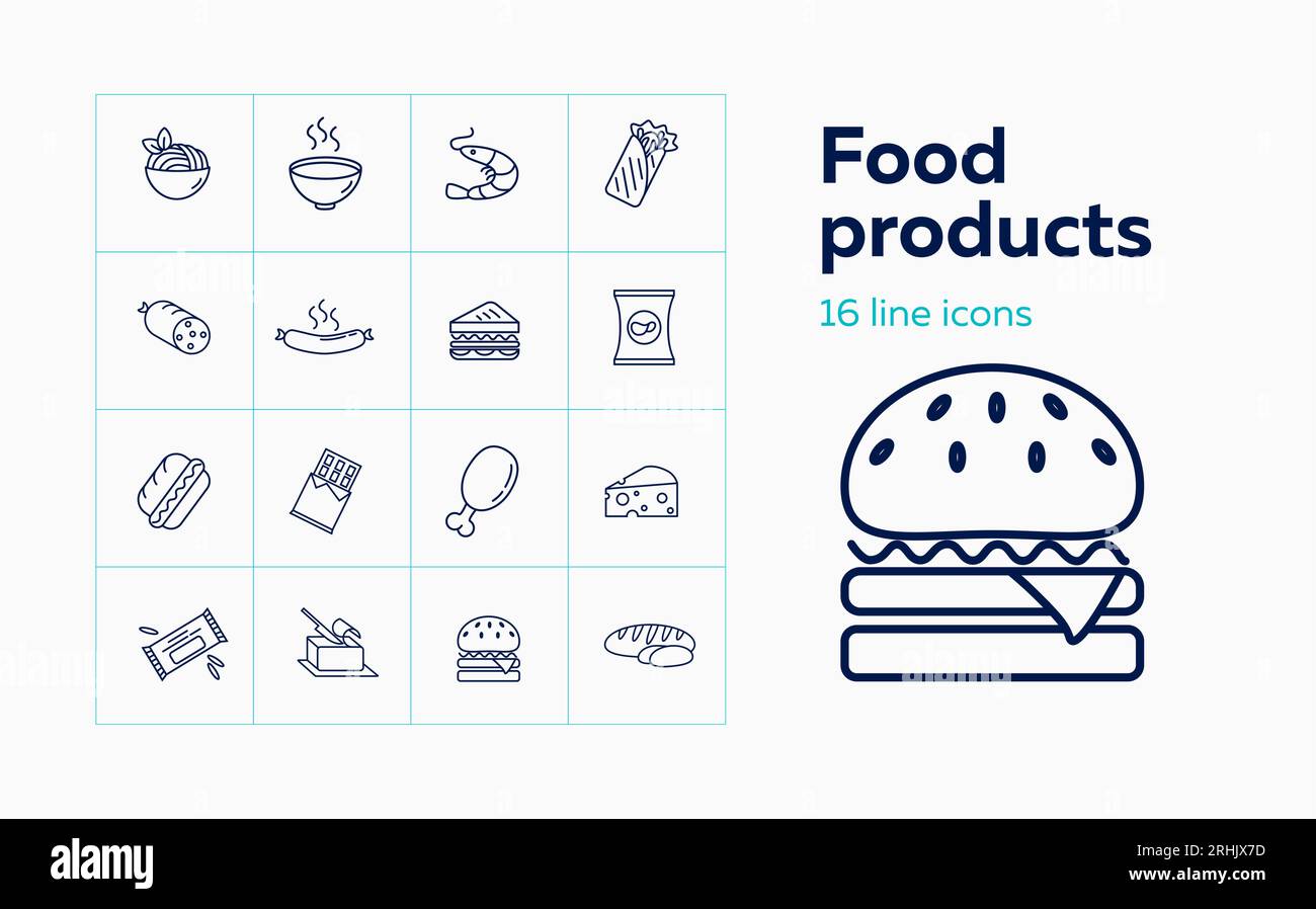 Food products line icon set Stock Vector Image & Art - Alamy