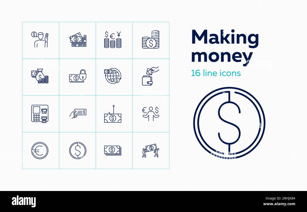 Making money icons Stock Vector Image & Art - Alamy