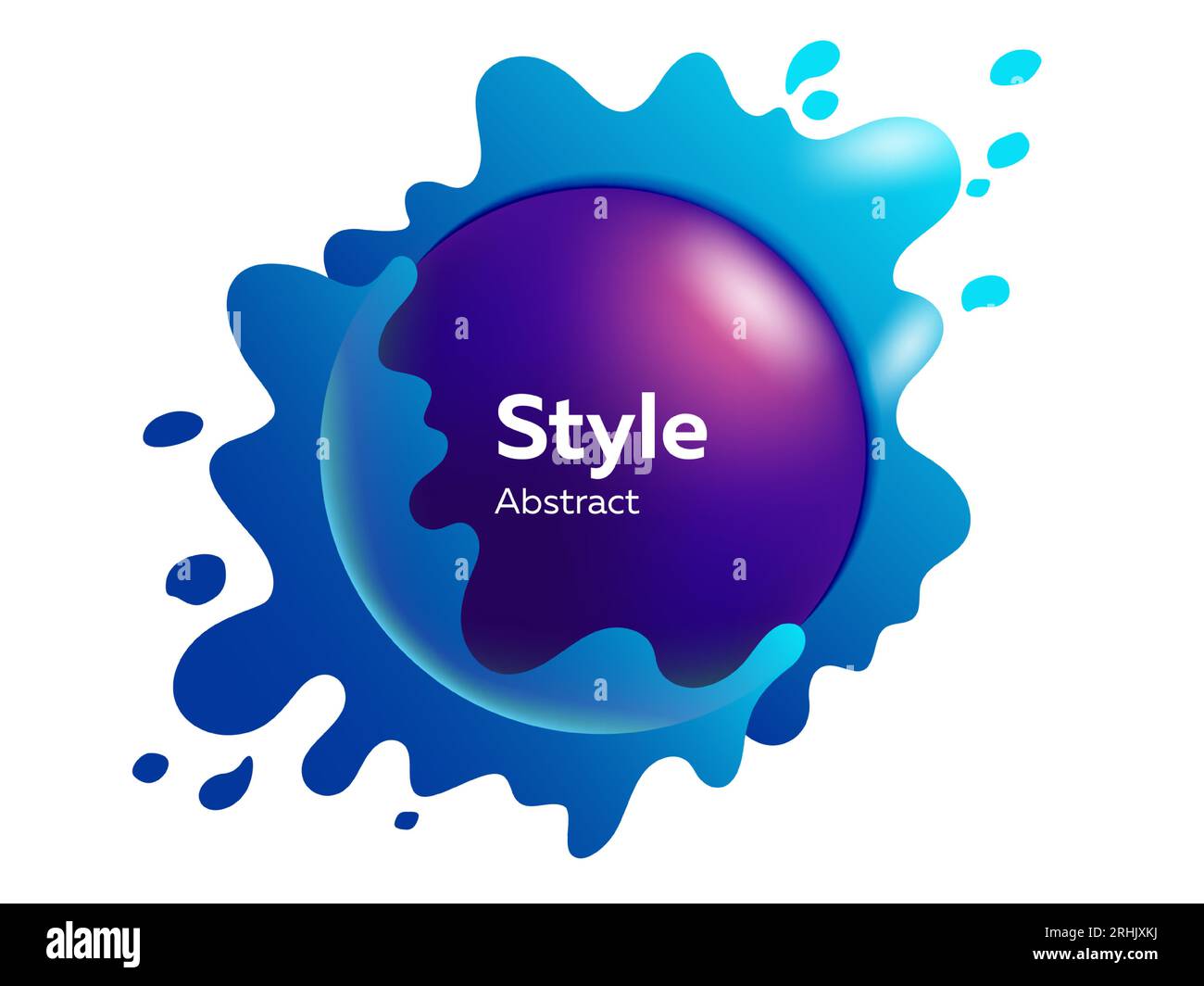 Violet sphere in blue splashes Stock Vector Image & Art - Alamy