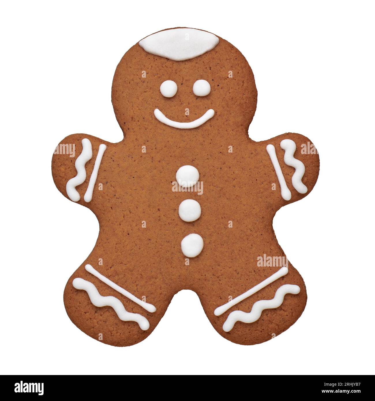 Hand painted gingerbread man cookie, cut out, isolated Stock Photo - Alamy