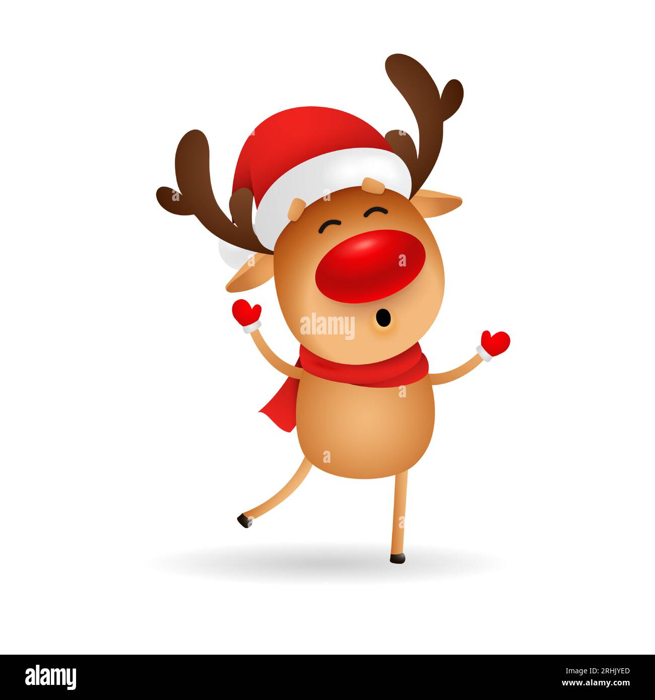 Happy cartoon deer wishing Merry Christmas Stock Vector Image & Art - Alamy
