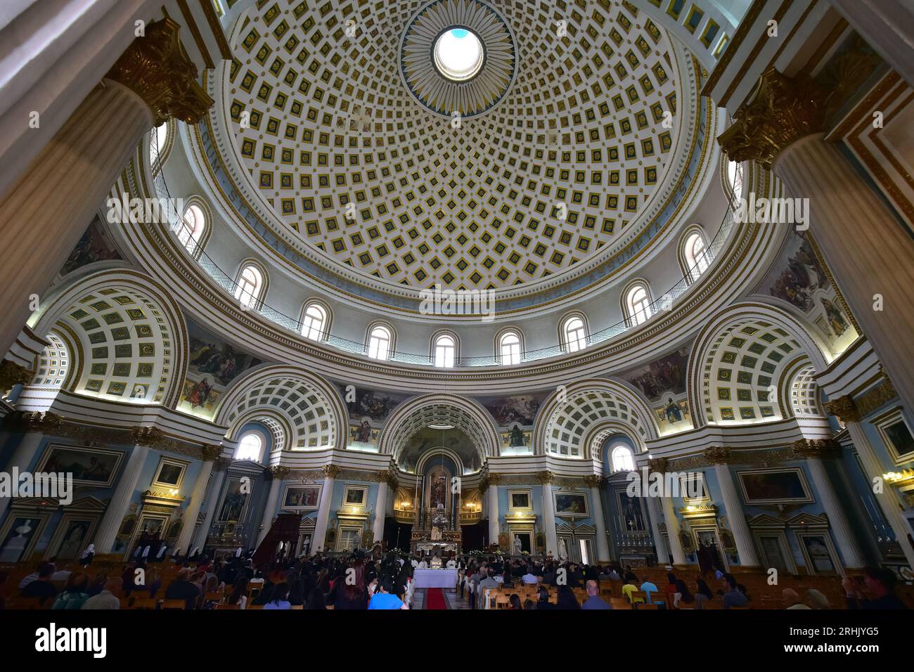 Interior, Basilica of the Assumption of Our Lady, Rotunda of Mosta, Mosta Dome, Mosta, Malta ...