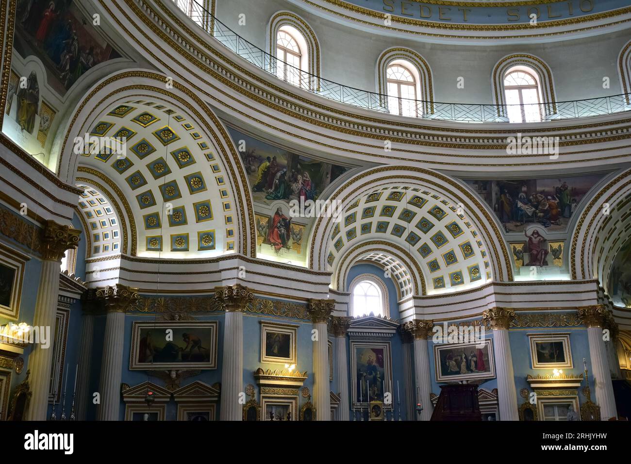 Interior, Basilica of the Assumption of Our Lady, Rotunda of Mosta, Mosta Dome, Mosta, Malta ...