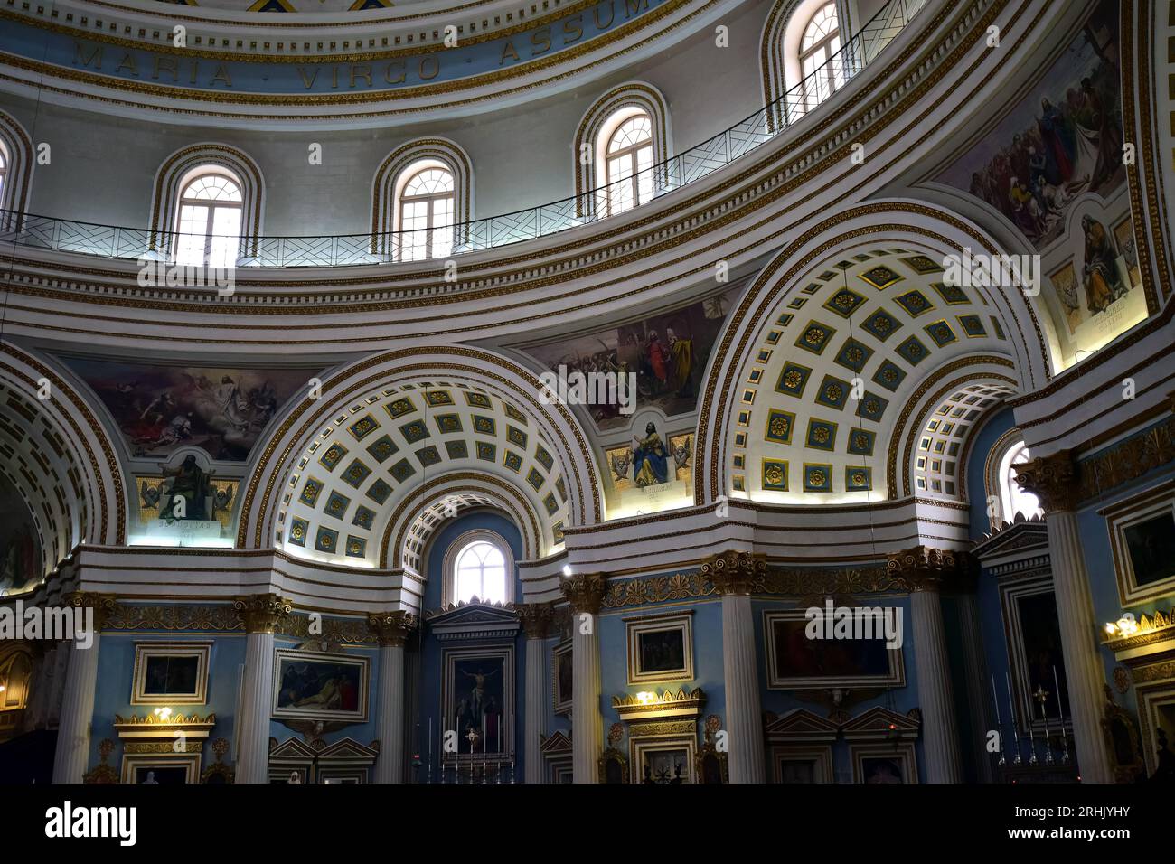 Interior, Basilica of the Assumption of Our Lady, Rotunda of Mosta, Mosta Dome, Mosta, Malta ...