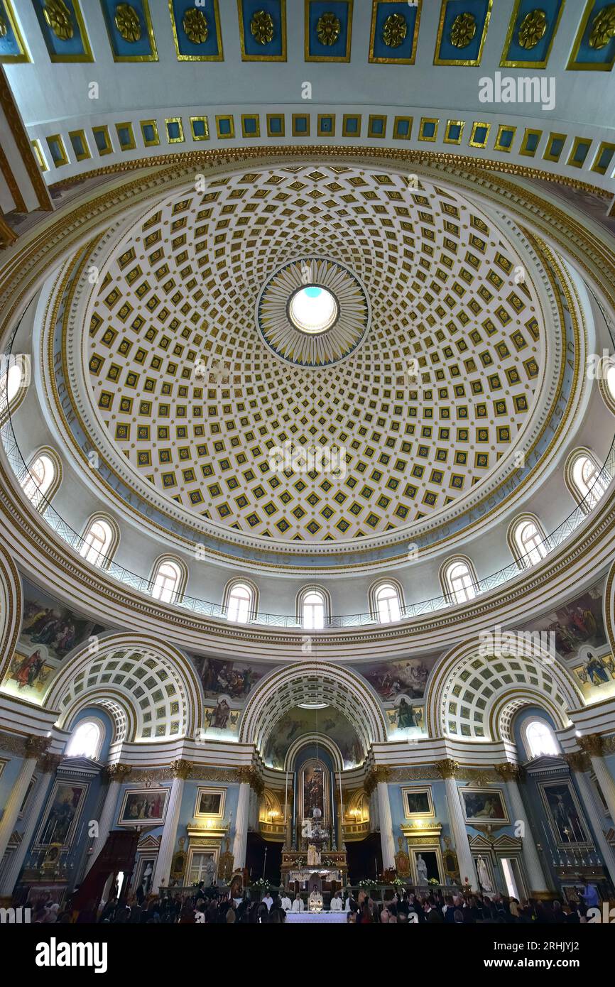 Interior, Basilica of the Assumption of Our Lady, Rotunda of Mosta, Mosta Dome, Mosta, Malta ...