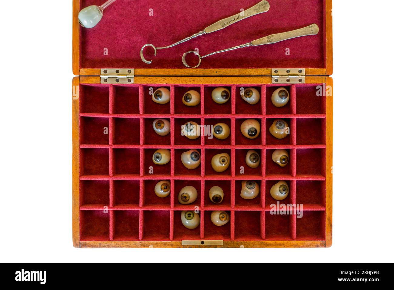 Case with assortment human glass eyes / artificial eyes / ocular ...