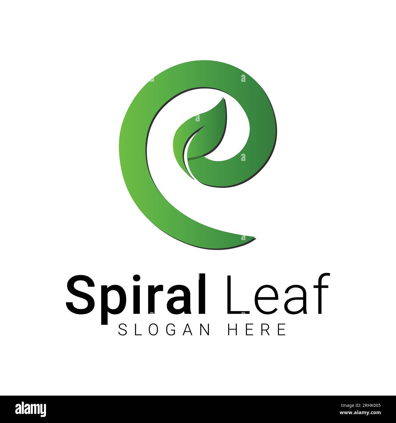 modern spiral leaf logo design nature leaf logotype Stock Vector Image ...