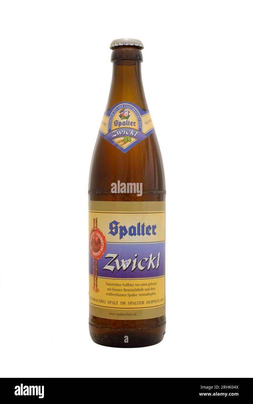 bottle of german spalter zwicki cut out on white background Stock Photo ...