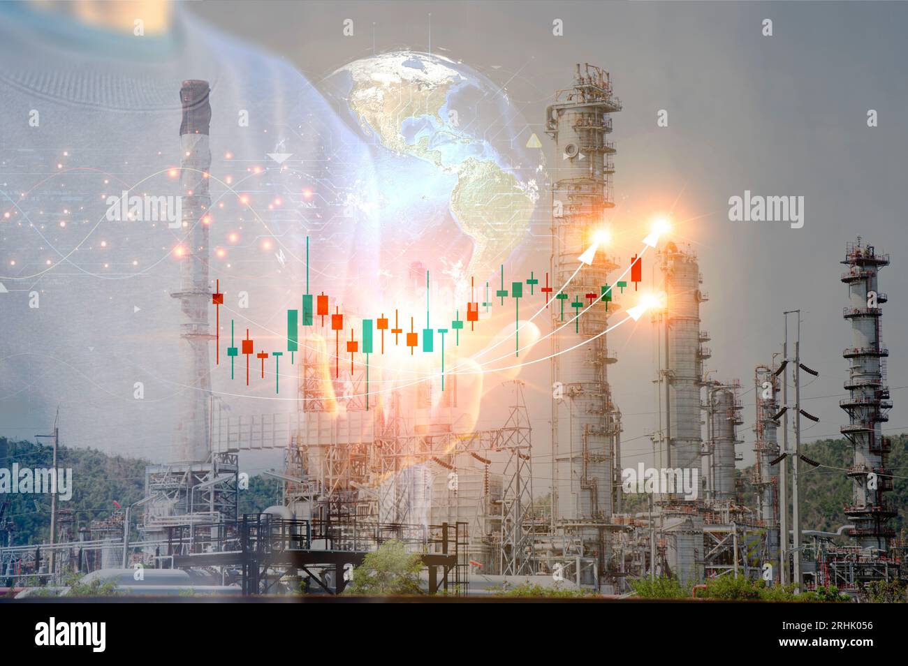 Oil refinery or petrochemical plant concept. The trend continues to ...