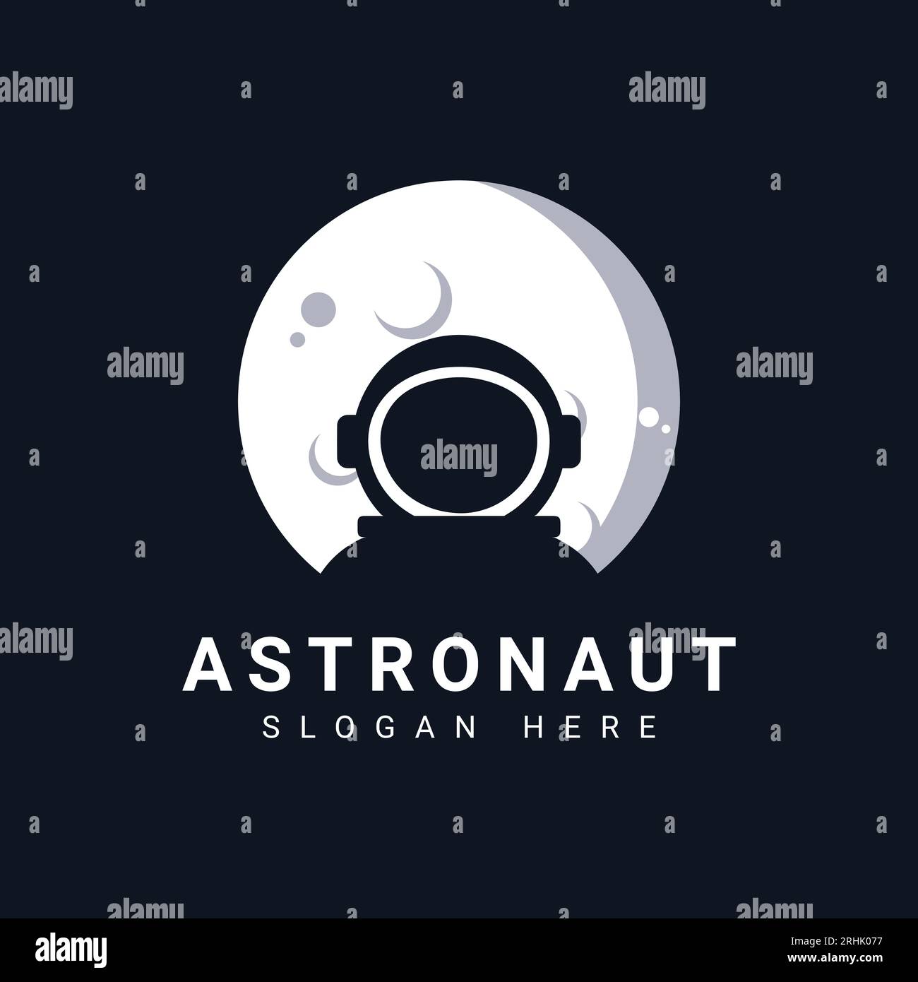 Astronaut Moon Logo Design Moon Landing Logotype Stock Vector Image ...