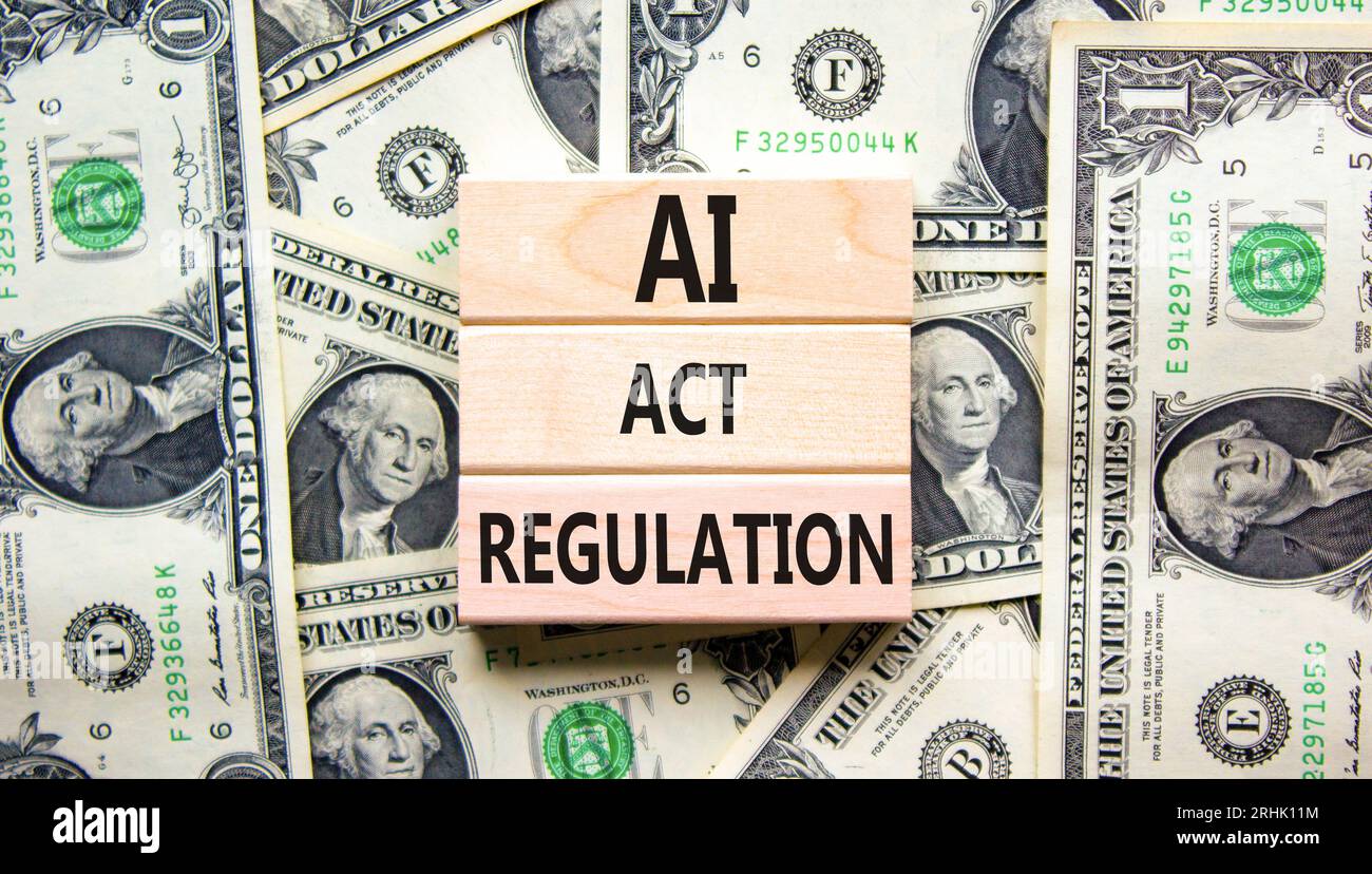 AI act regulation symbol. Concept words AI artificial intelligence act ...