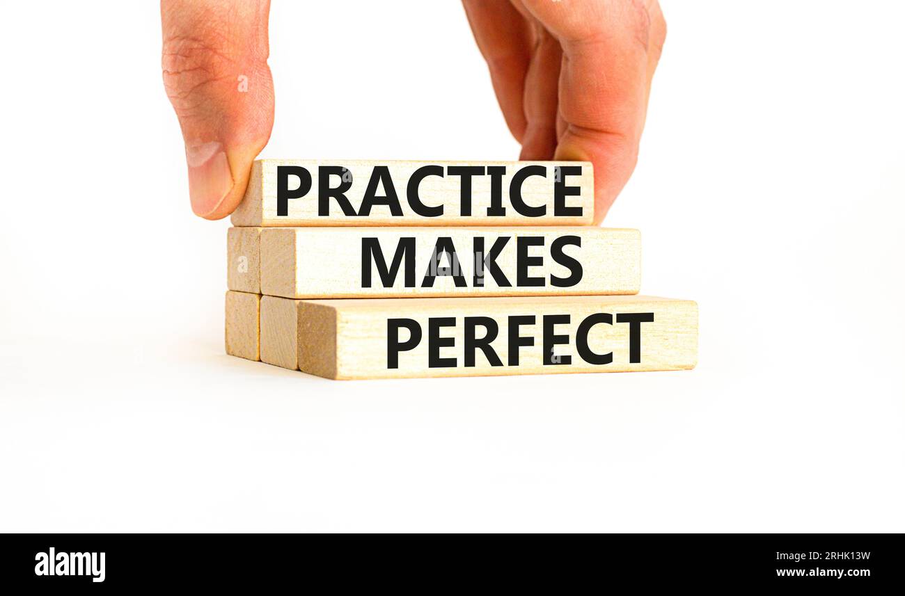 Practice makes perfect symbol. Concept words Practice makes perfect on ...